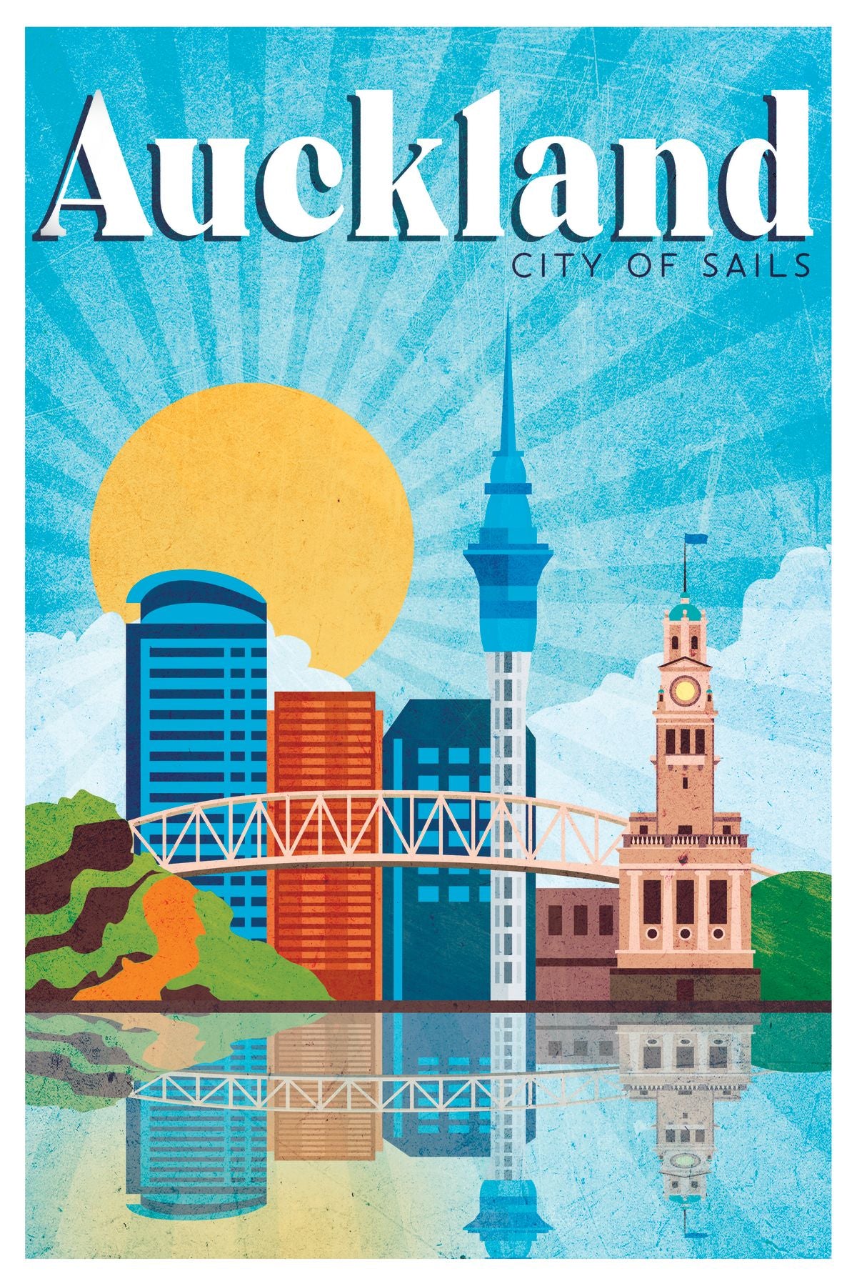 Auckland Tourism Vintage Poster – Pineapple Licensing