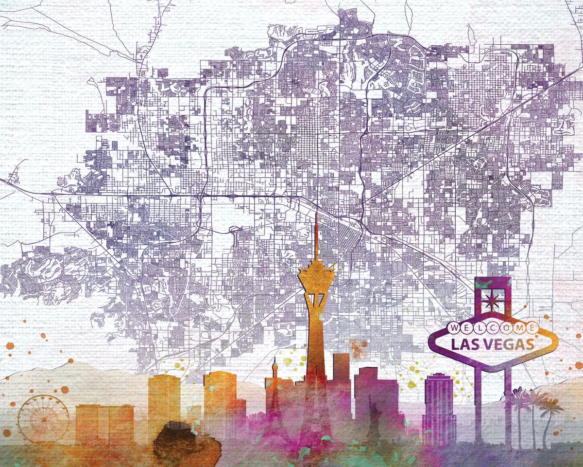 Las Vegas Skyline City Map – Pineapple Licensing