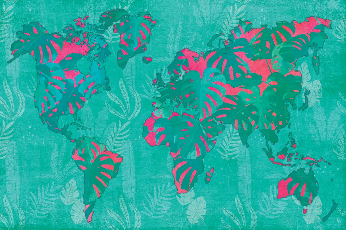 Monstera World Map – Pineapple Licensing