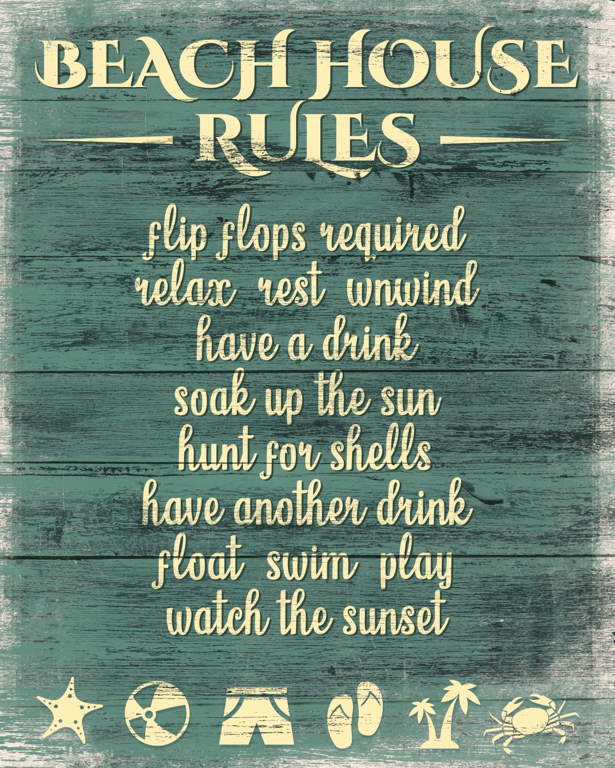 Beach House Rules Sign – Pineapple Licensing