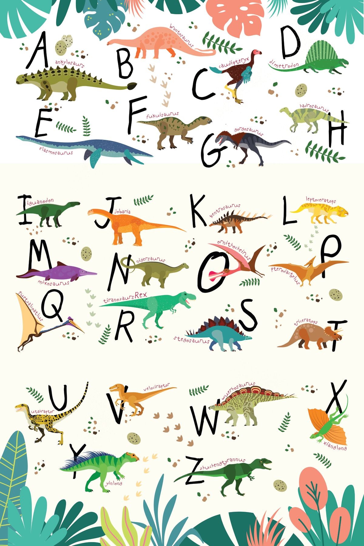 Dino Letters Chart – Pineapple Licensing