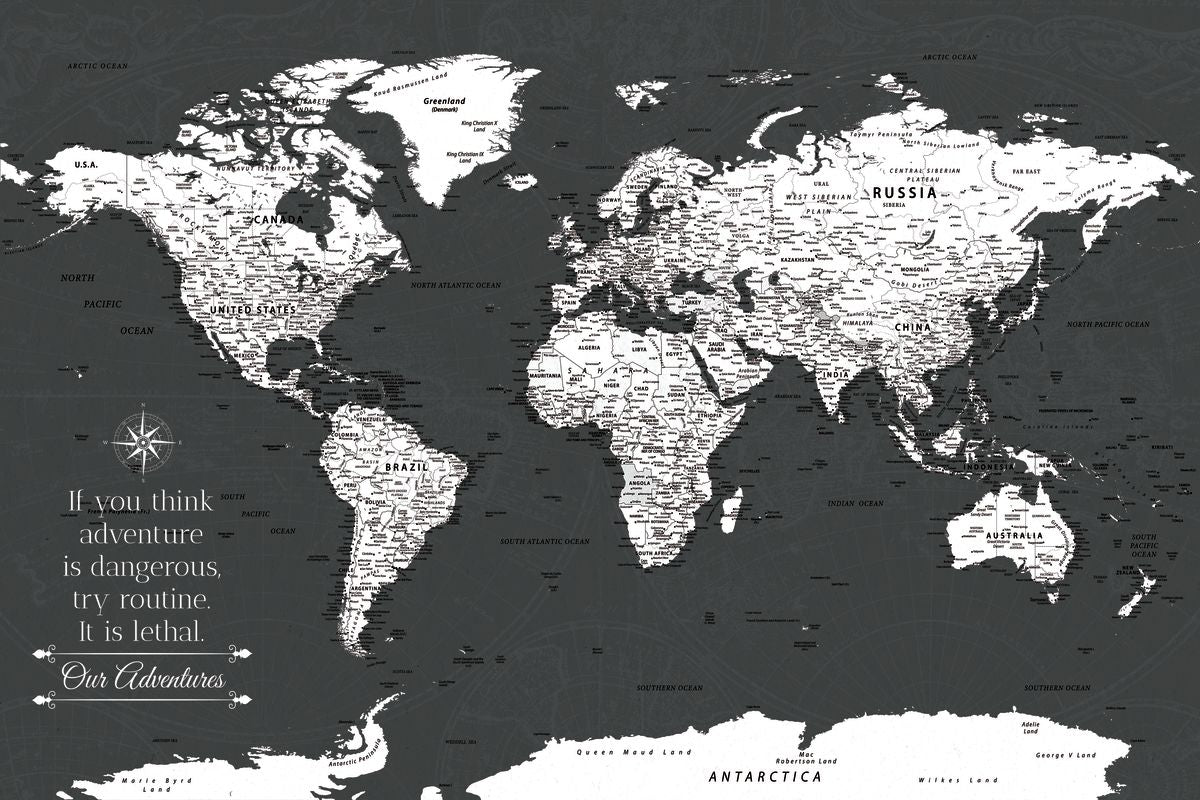 Lethal Routine Push Pin World Map – Pineapple Licensing