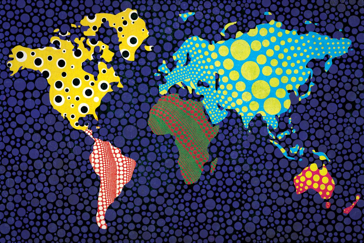 Color Spotted World Map – Pineapple Licensing