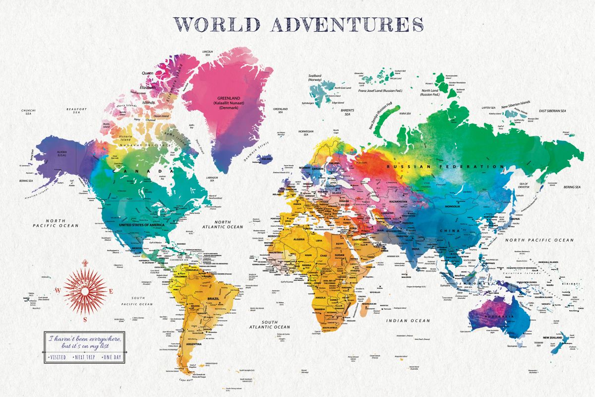 Adventures I Push Pin World Map – Pineapple Licensing