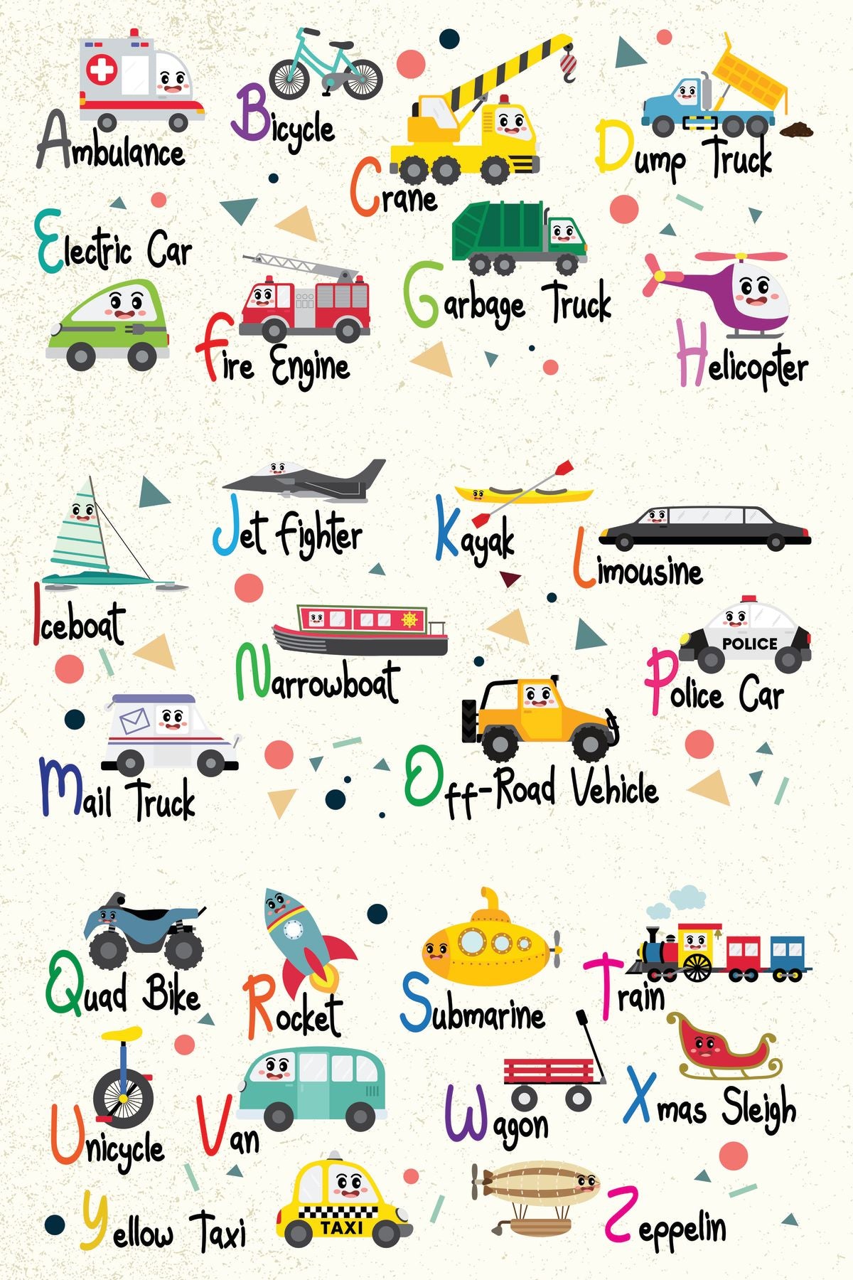 Transport Alphabet Chart – Pineapple Licensing