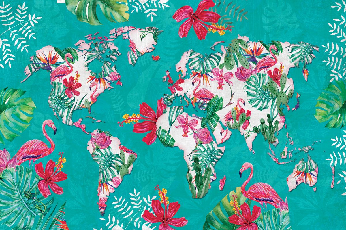 Tropical Jungle World Map – Pineapple Licensing