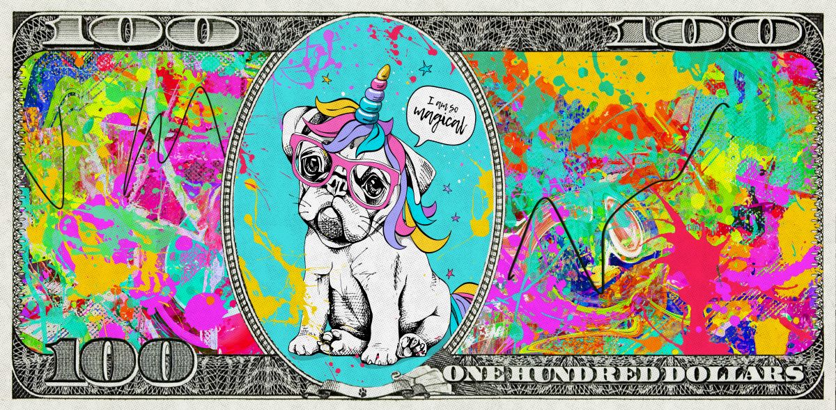 Unicorn Pug Dollar Bill – Pineapple Licensing