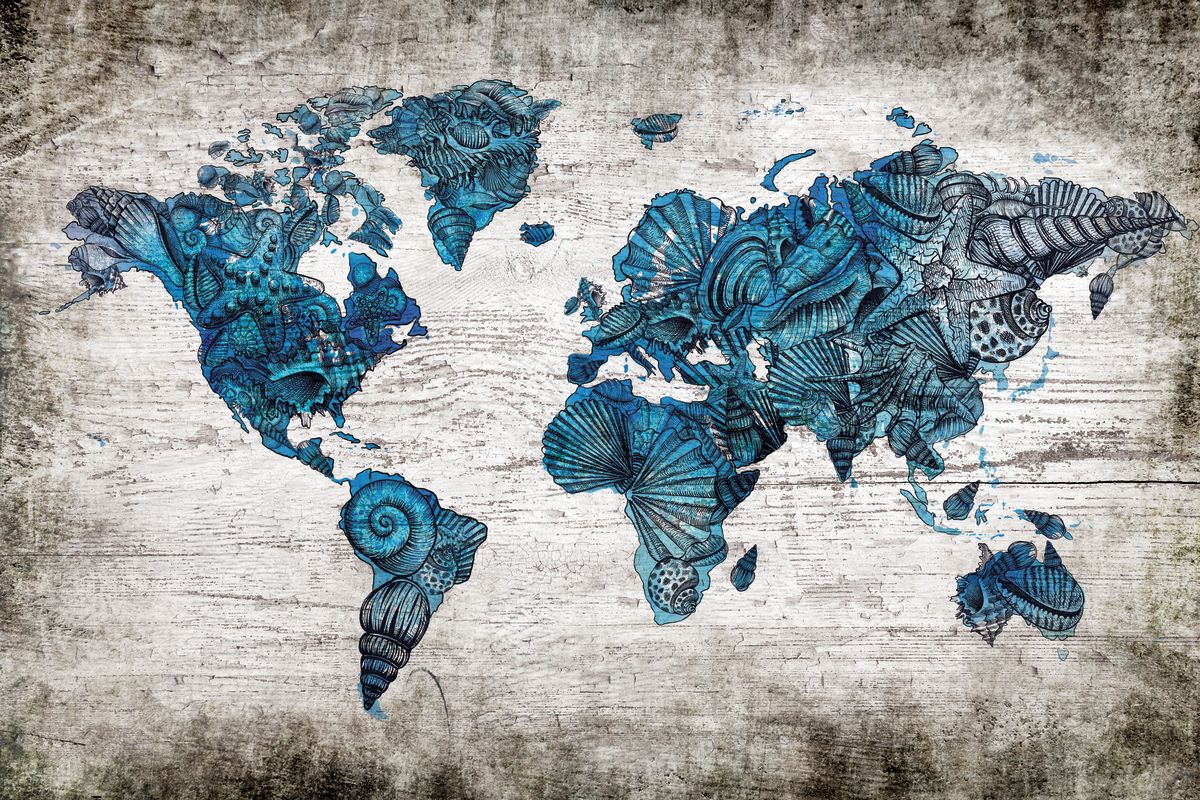 Rustic Nautical World Map – Pineapple Licensing