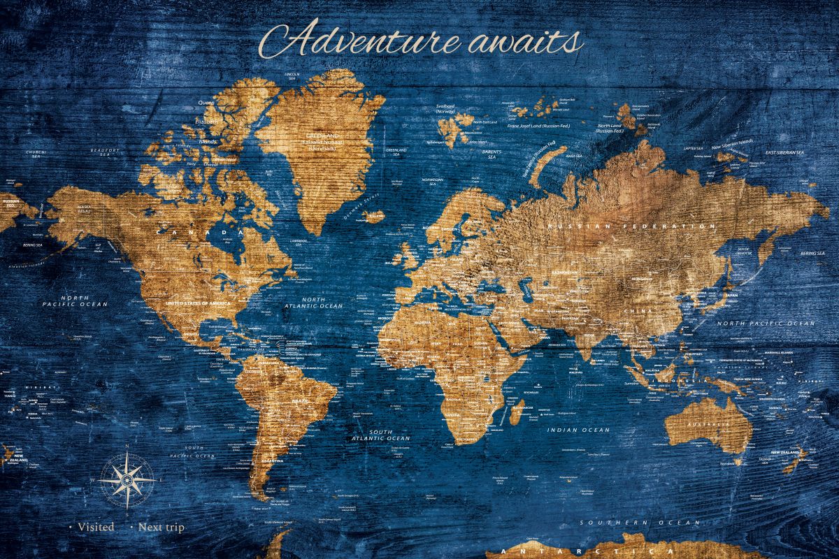 Adventure Awaits VI Push Pin World Map – Pineapple Licensing