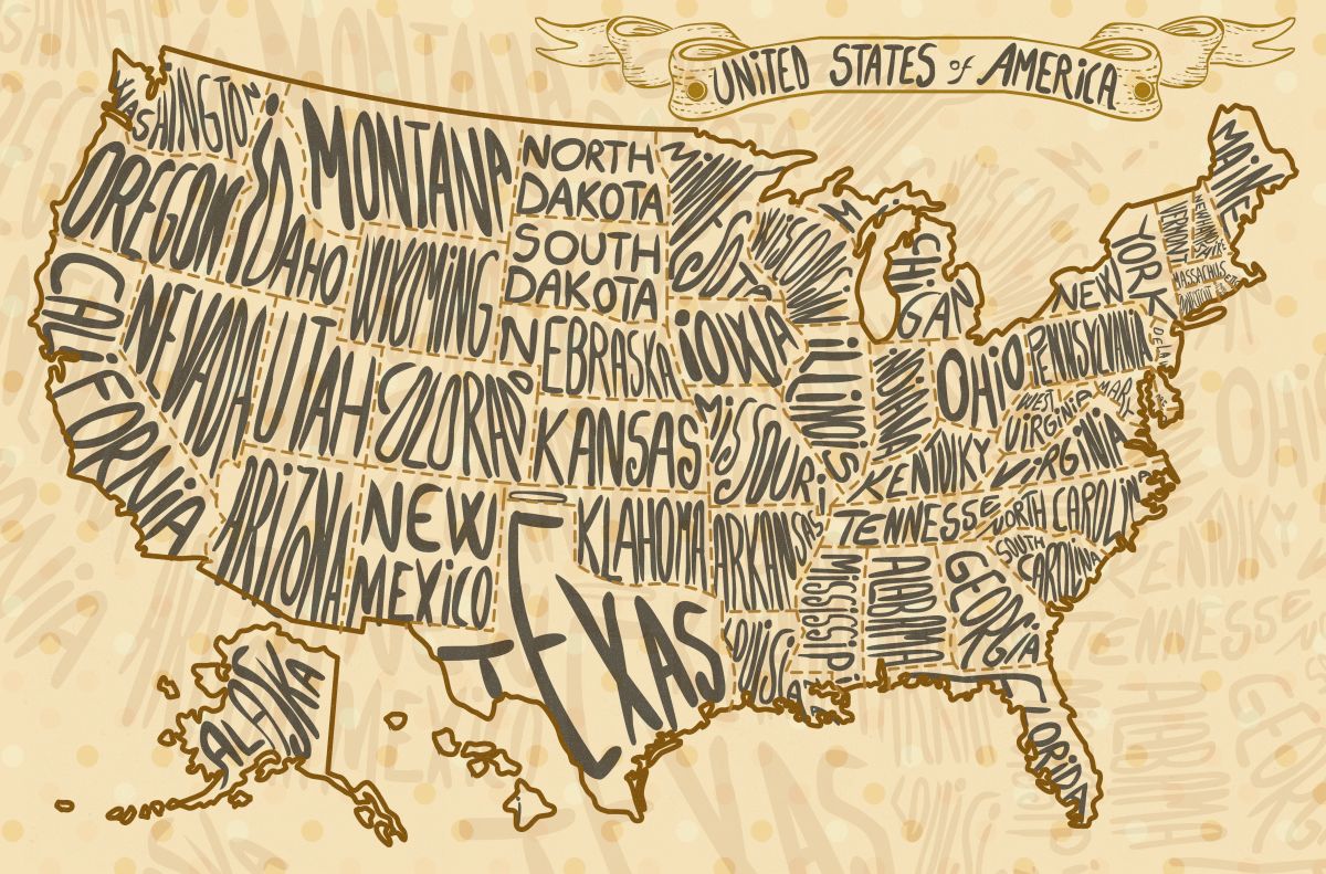 Text USA Map – Pineapple Licensing