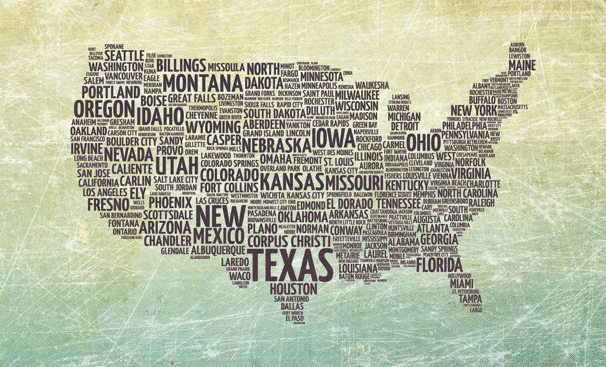 Typography USA Map – Pineapple Licensing