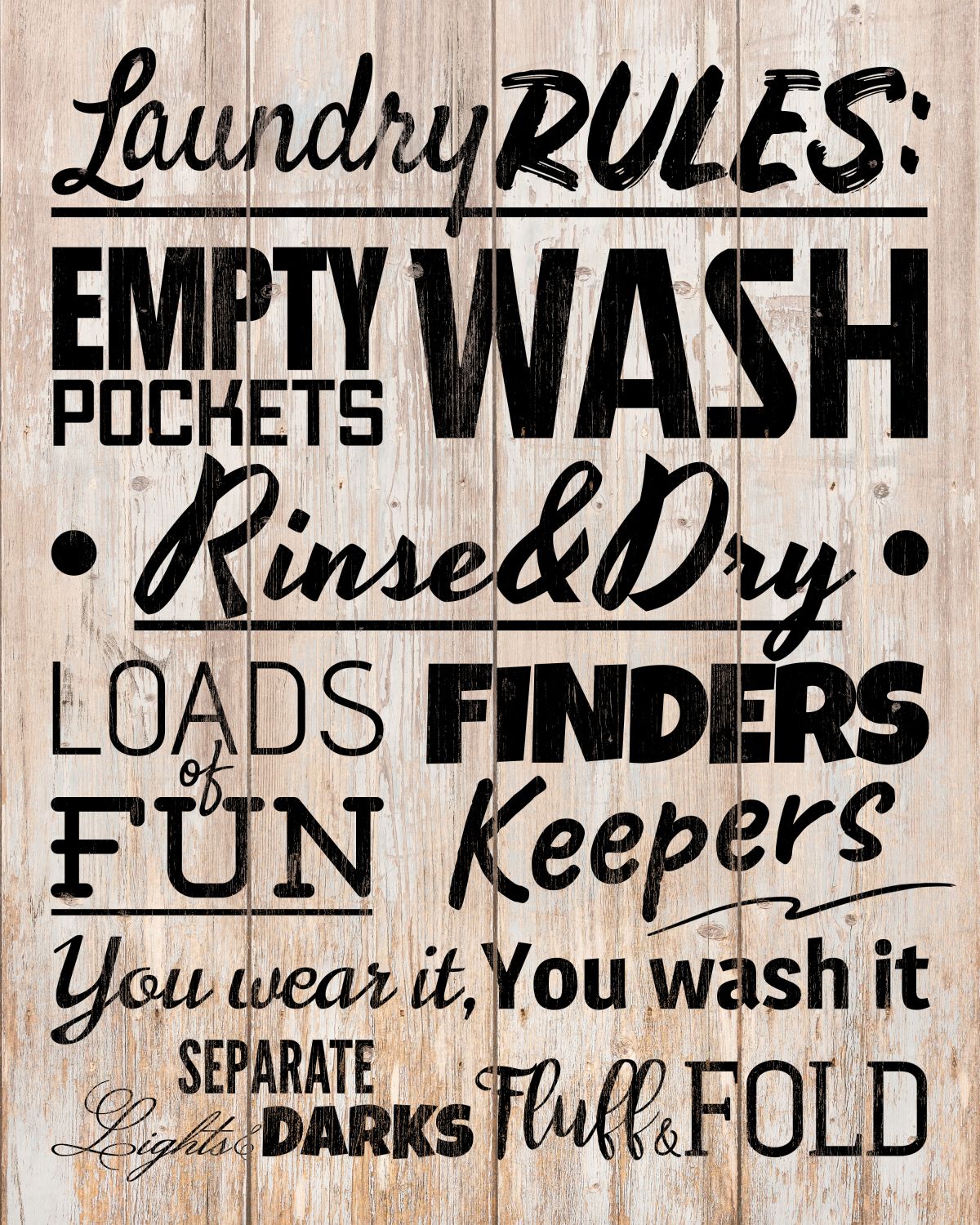 Laundry Rules Sign – Pineapple Licensing