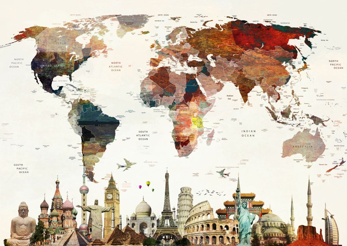 Colorful Stains World Map – Pineapple Licensing