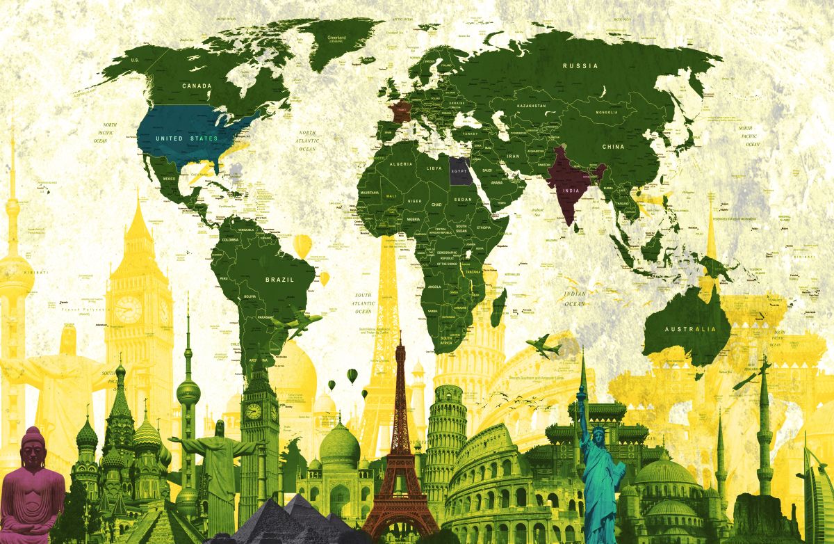 Country Landmarks World Map – Pineapple Licensing