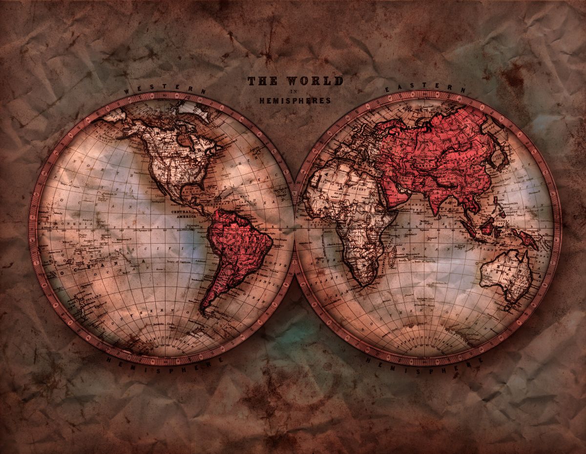 Vintage Hemispheres Map – Pineapple Licensing