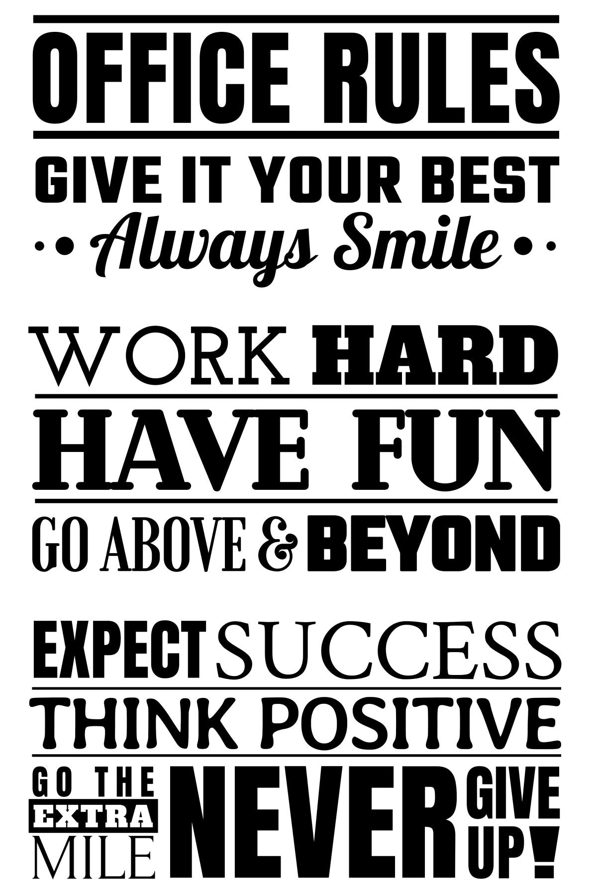 Fun Office Rules Multi Panel Canvas – Pineapple Licensing