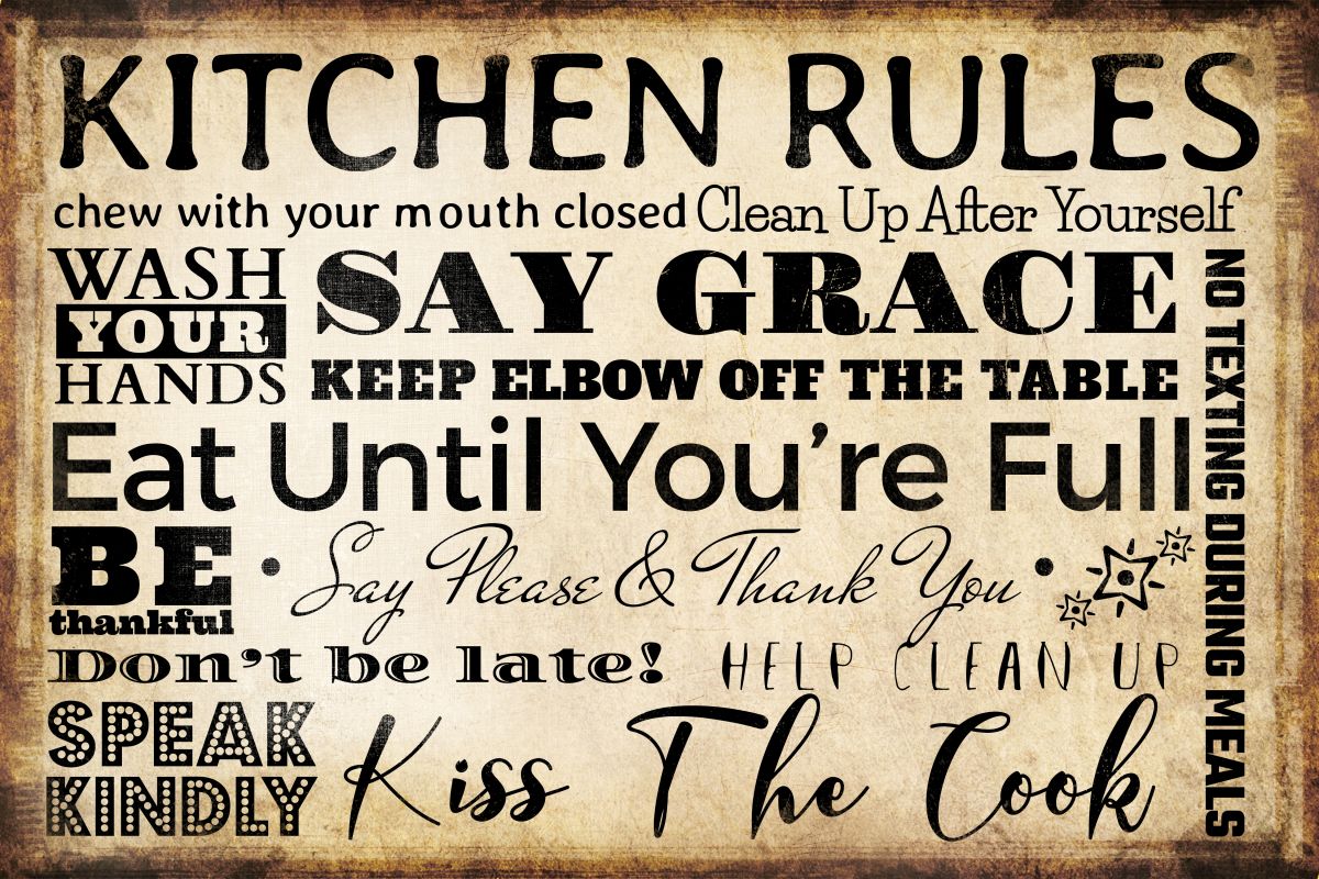 Fun Kitchen Rules Sign – Pineapple Licensing
