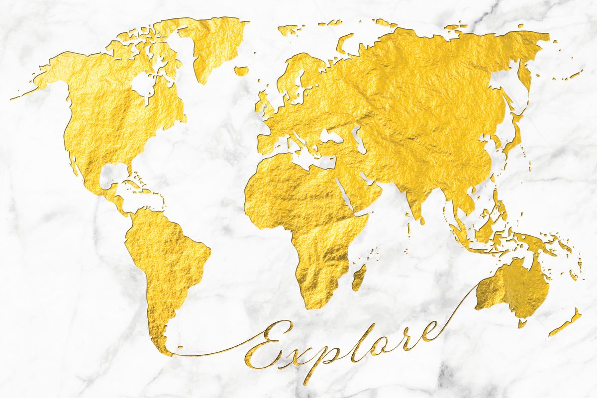 Gold Explore World Map – Pineapple Licensing