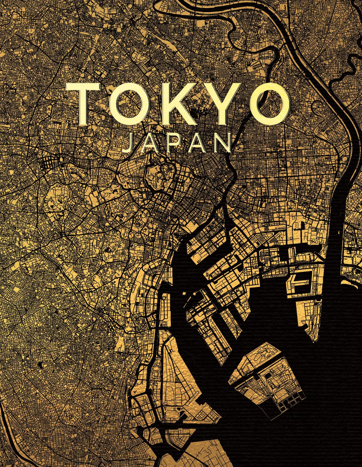 Gold Tokyo City Map – Pineapple Licensing