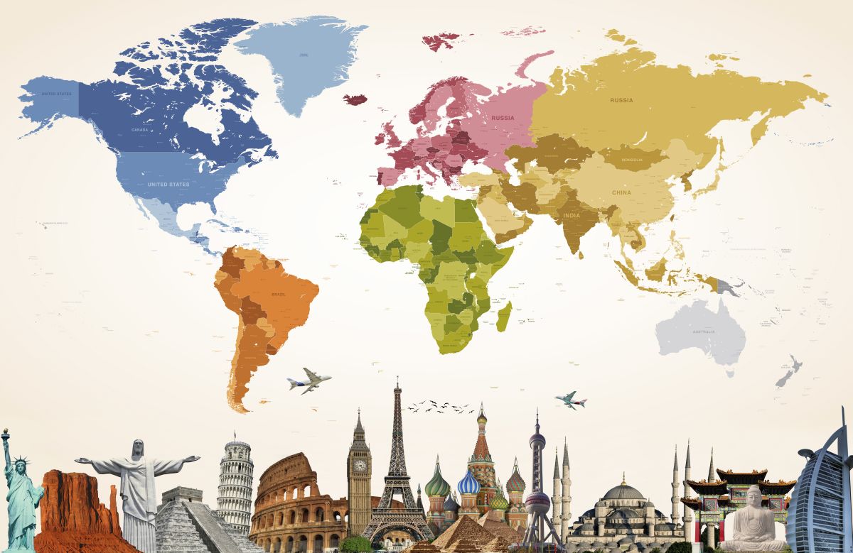 Vintage Hues World Map – Pineapple Licensing