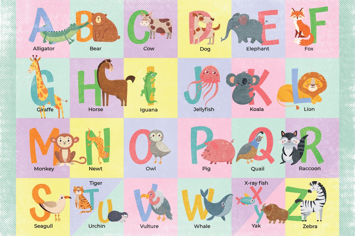 Pastel Animal Alphabet Chart – Pineapple Licensing