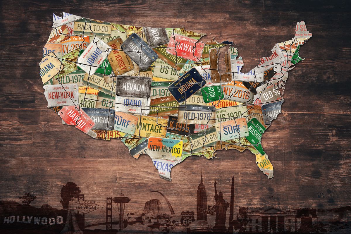 Car Plate USA Map – Pineapple Licensing