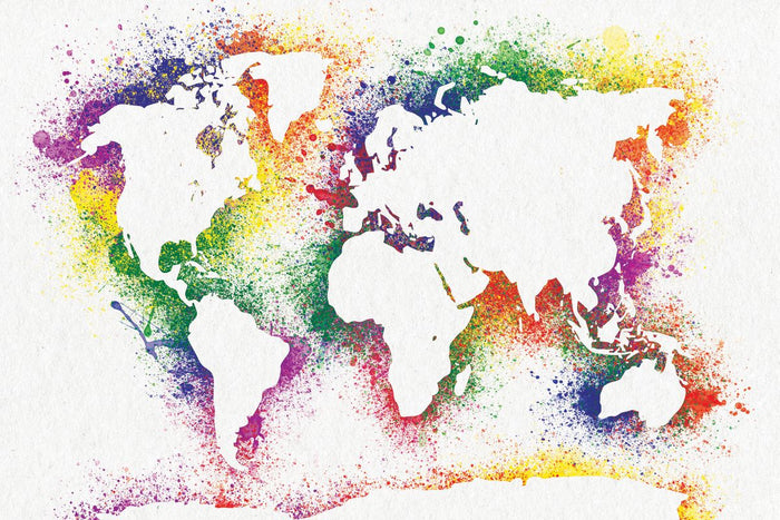 Color Mottled World Map – Pineapple Licensing