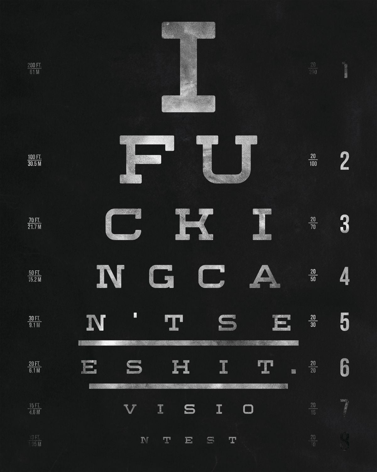 Can't See Shit Eye Chart – Pineapple Licensing