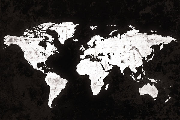 White Contrast World Map – Pineapple Licensing