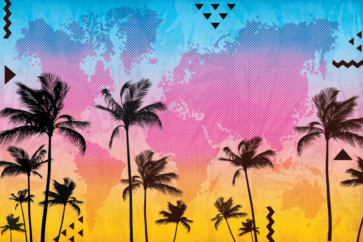 Palm Trees World Map – Pineapple Licensing