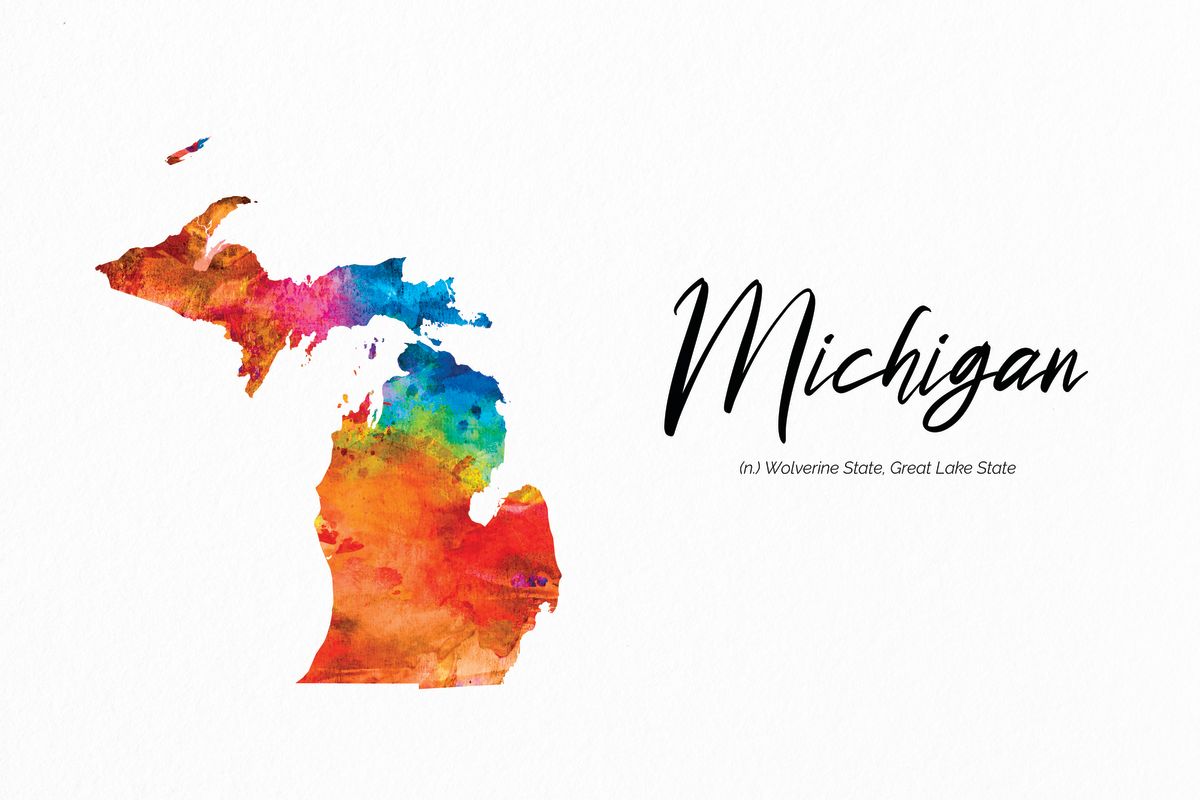 Great Lake State Michigan Map – Pineapple Licensing