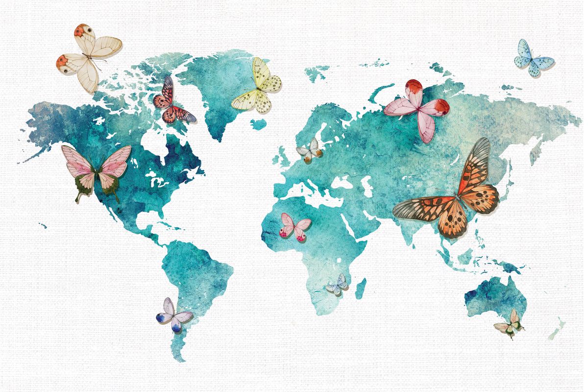 Butterflies World Map – Pineapple Licensing