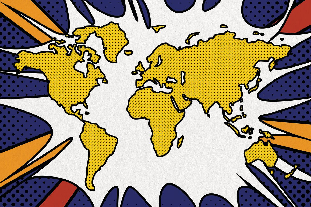 Comic Pop World Map – Pineapple Licensing