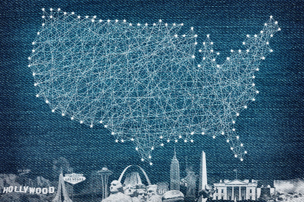 Blue Star Strings USA Map – Pineapple Licensing