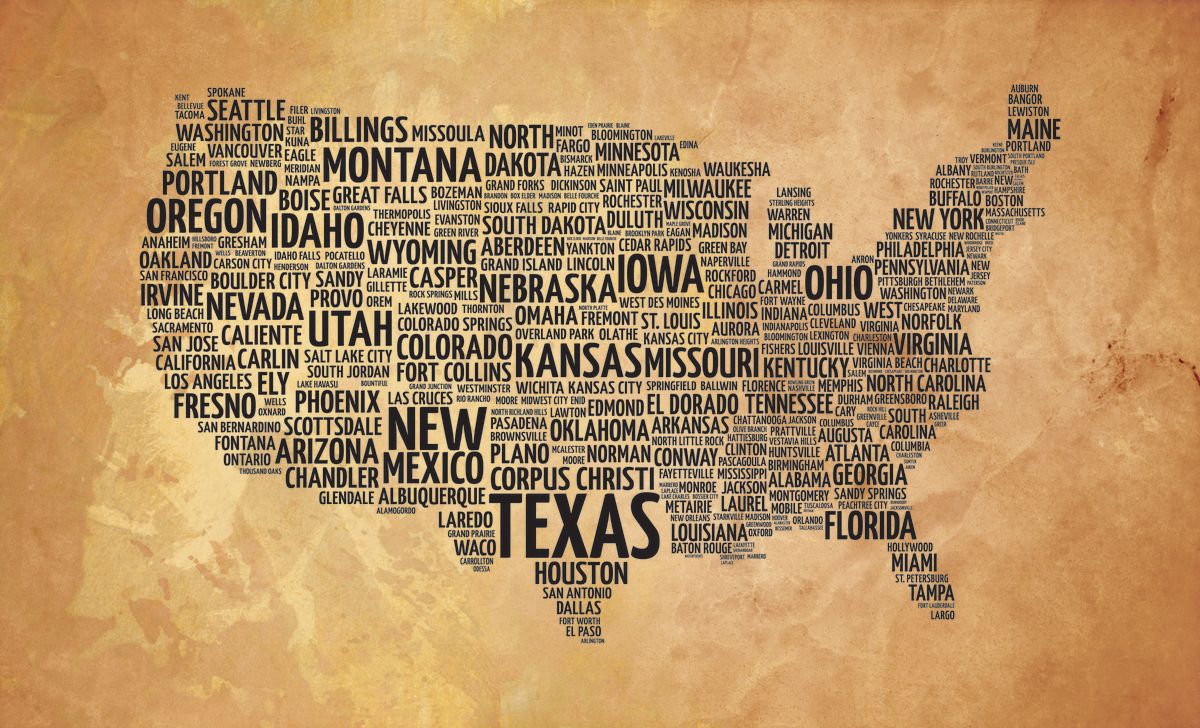 USA Typography Map – Pineapple Licensing