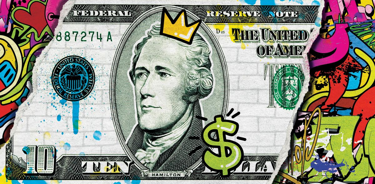 Graffiti Hamilton Dollar Bill – Pineapple Licensing