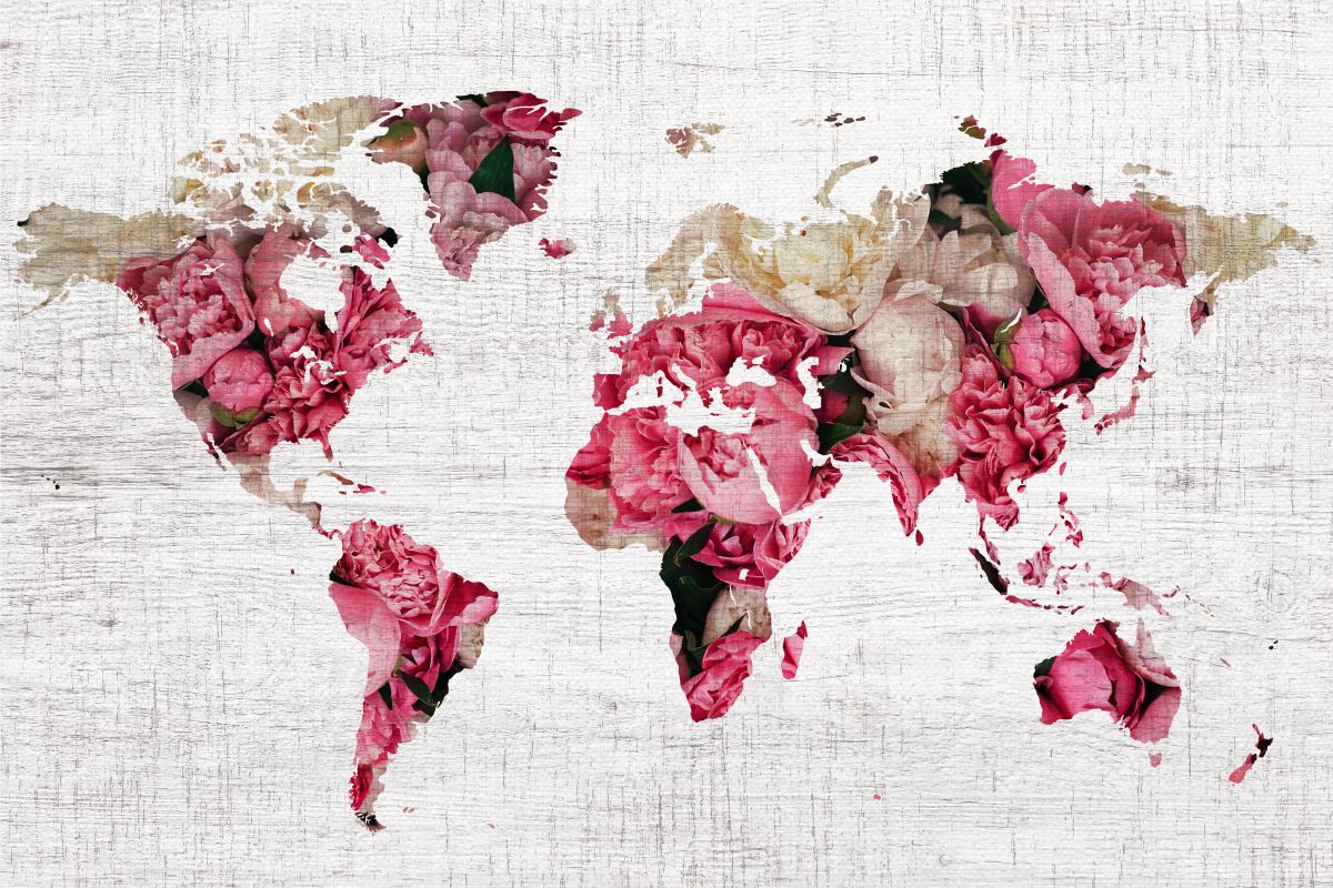 Peony World Map – Pineapple Licensing