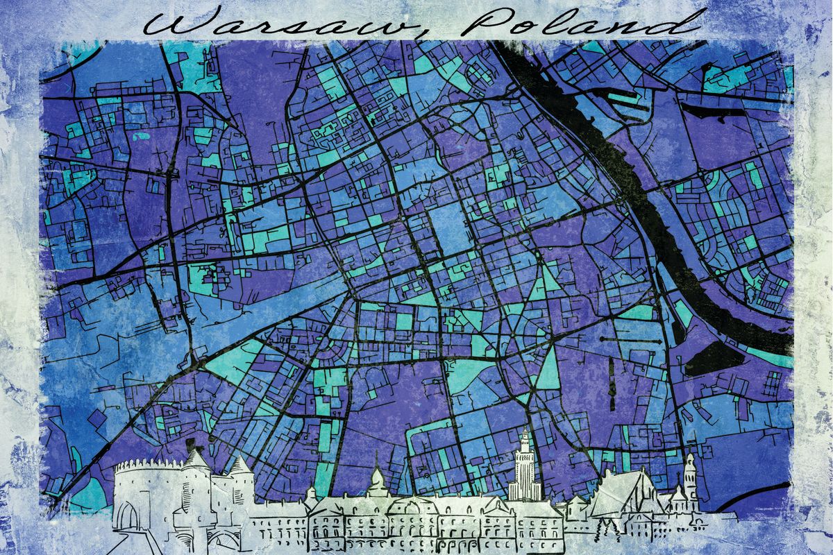Warsaw Skyline City Map – Pineapple Licensing