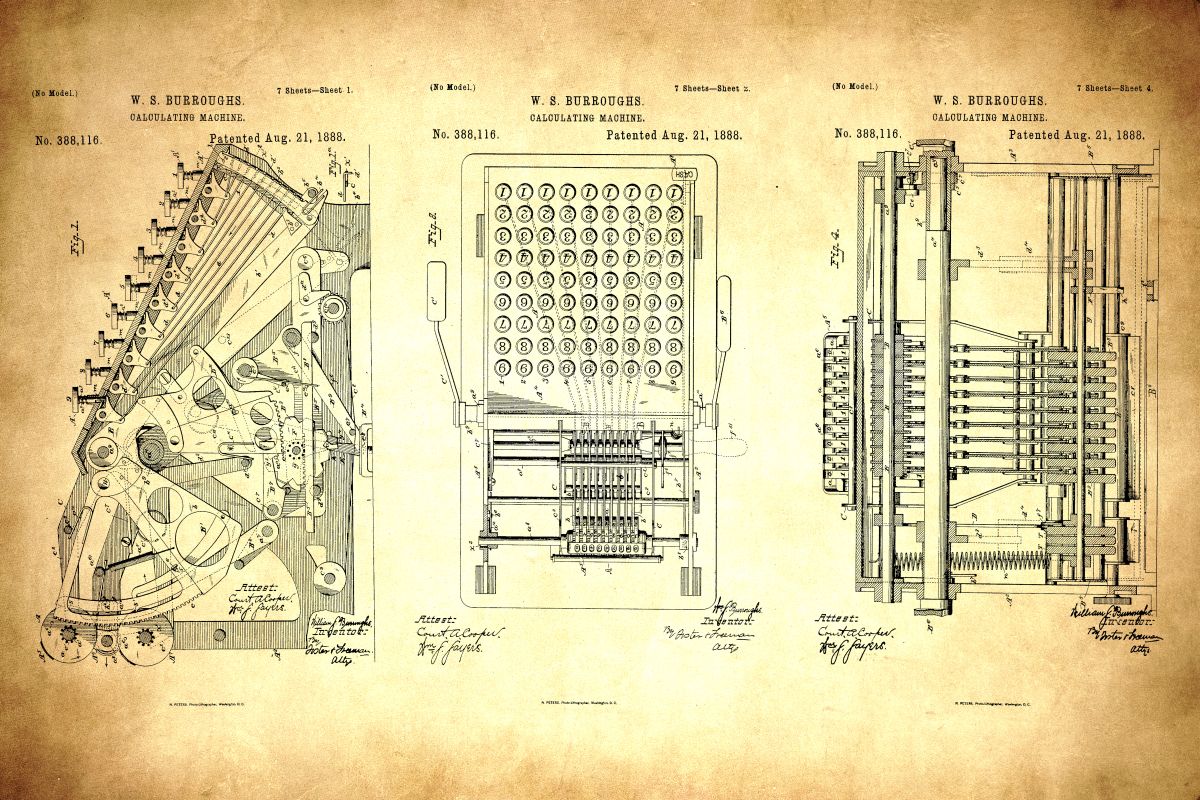 Calculating Machine 1888 Patent – Pineapple Licensing