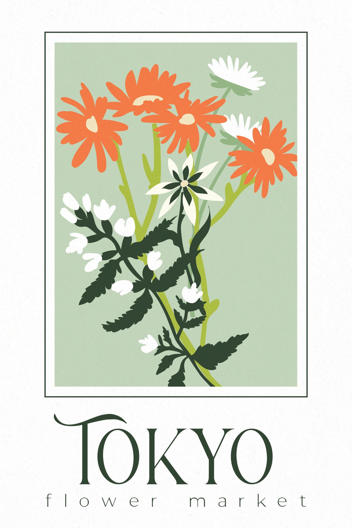 Tokyo Asian Flower Market Poster – Pineapple Licensing