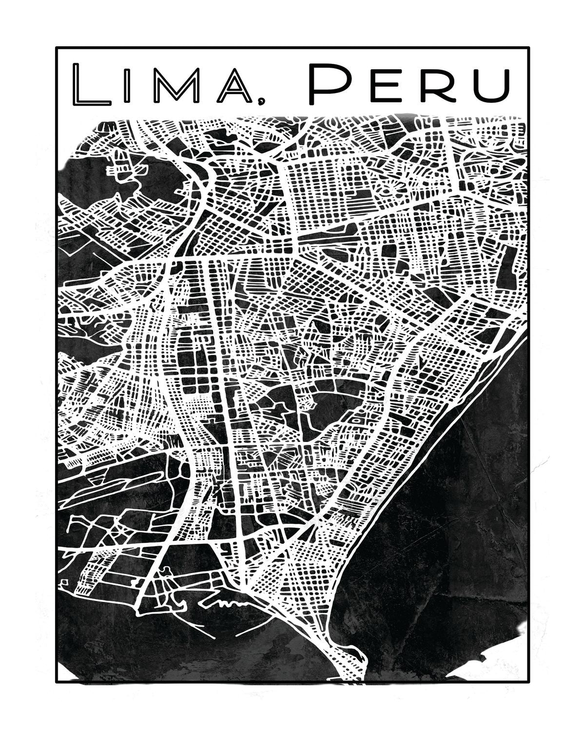 Minimalist Lima City Map – Pineapple Licensing